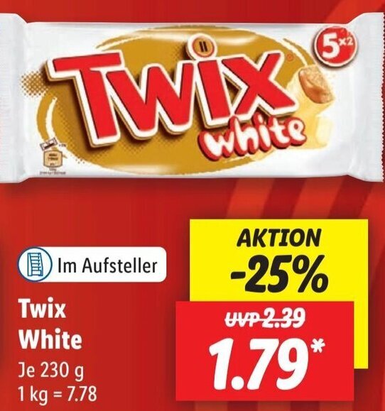 Twix White 230 g Angebot bei Lidl