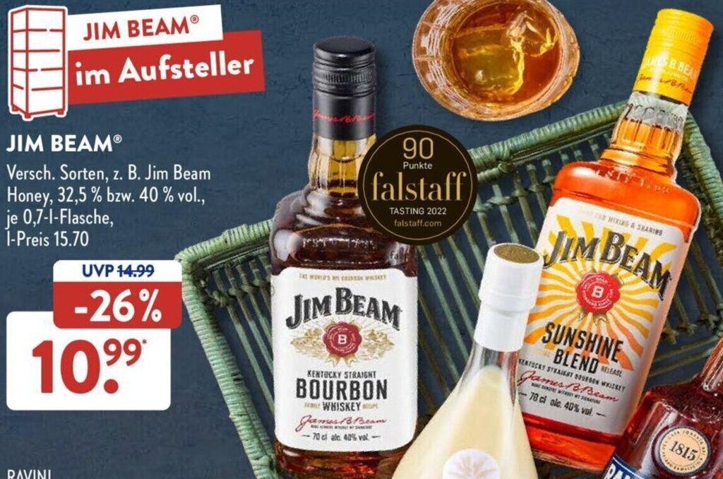 JIM BEAM 0,7 L Flasche Angebot bei Aldi Süd