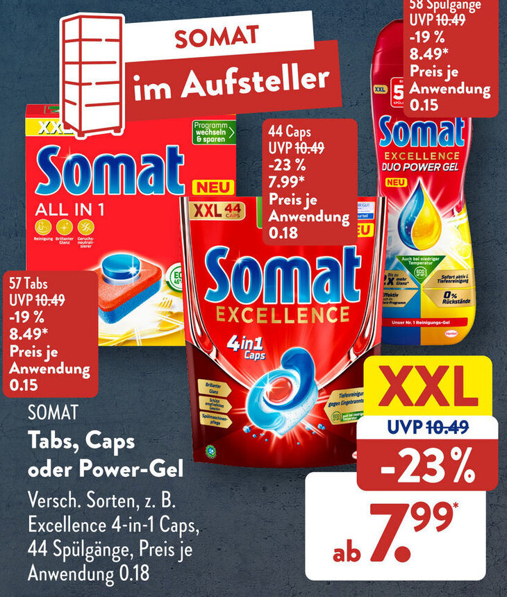 SOMAT Tabs, Caps oder Power-Gel Angebot bei Aldi Süd