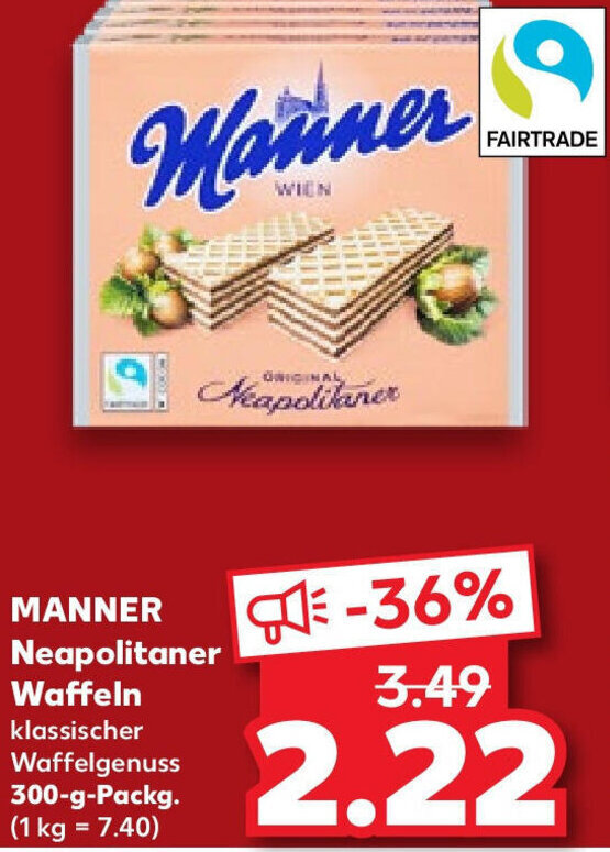 MANNER Neapolitaner Waffeln 300-g-Packg. Angebot bei Kaufland