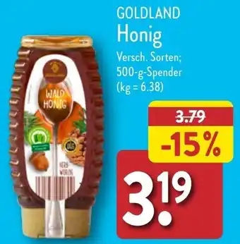 GOLDLAND Honig 500 g Spender Angebot bei Aldi Nord