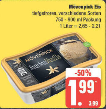 Mövenpick Eis 750-900 ml Packung Angebot bei Edeka