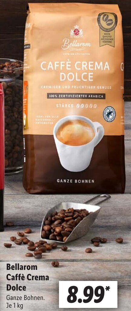 Bellarom Caffè Crema Dolce 1 kg Angebot bei Lidl