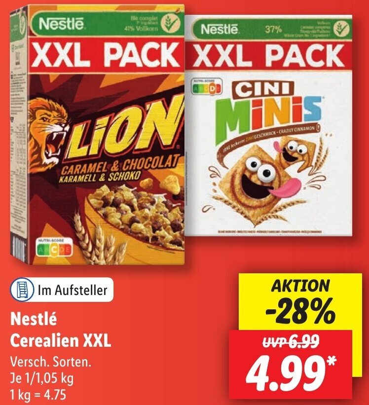 Nestlé Cerealien XXL 1/1,05 kg Angebot bei Lidl