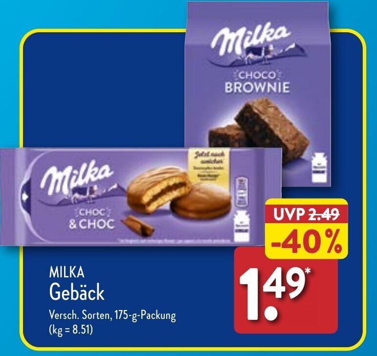 MILKA Gebäck 175 g Packung Angebot bei Aldi Nord