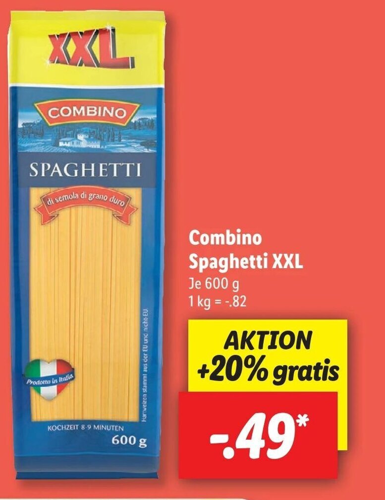 Combino spaghetti 600g Angebot bei Lidl