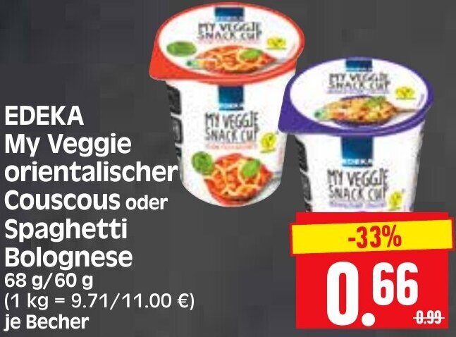 EDEKA My Veggie orientalischer Couscous oder Spaghetti Bolognese 68 g ...