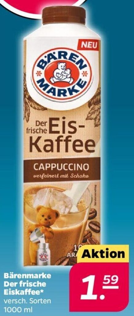 Bärenmarke Der frische Eiskaffee 1000 ml Angebot bei NETTO
