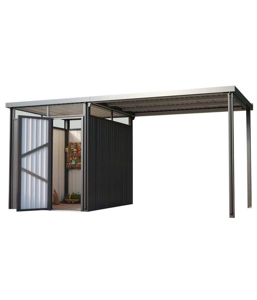 Pergart metallgerätehaus basel inkl. schleppdach Angebot bei Dehner