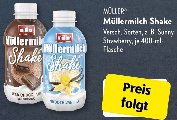MÜLLER Müllermilch Shake 400 ml Flasche Angebot bei Aldi Süd