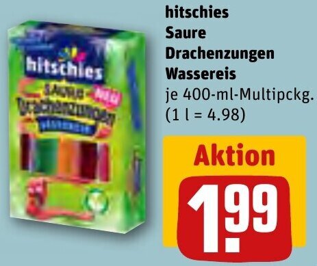 hitschies Saure Drachenzungen Wassereis 400-ml-Multipckg. Angebot bei REWE