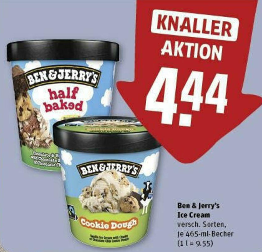 Ben & Jerry's Ice Cream 465-ml-Becher Angebot bei REWE