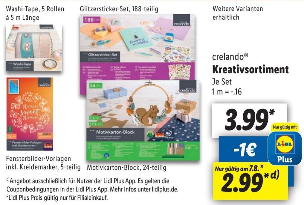 crelando® Kreativsortiment Angebot bei Lidl