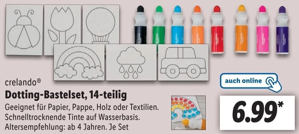 crelando Ⓡ Dotting-Bastelset, 14-teilig Angebot bei Lidl