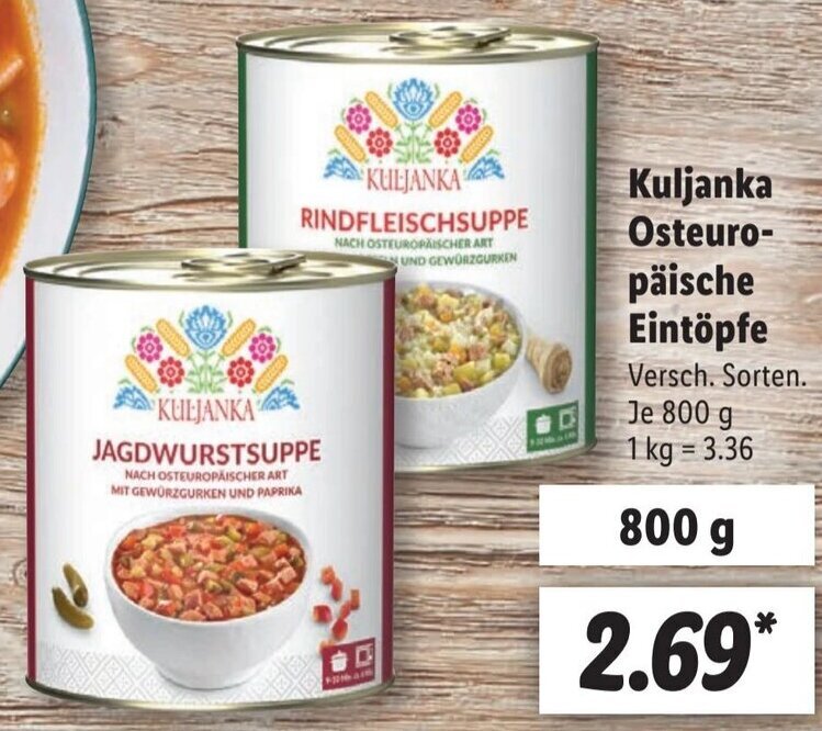 Kuljanka Osteuropäische Eintöpfe 800 g Angebot bei Lidl