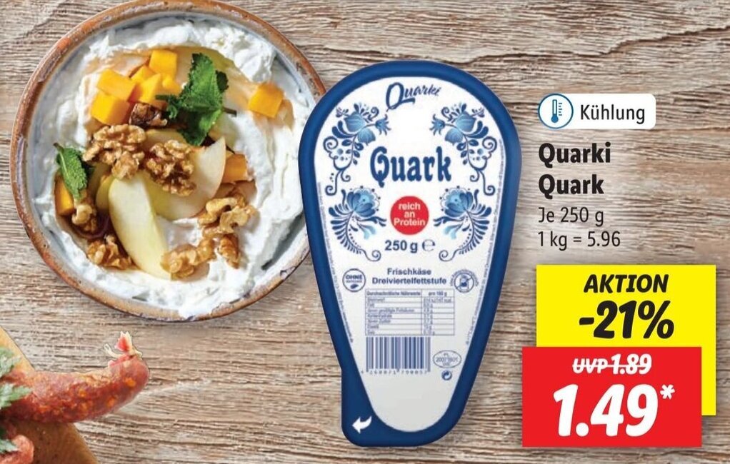 Quarki Quark 250 g Angebot bei Lidl