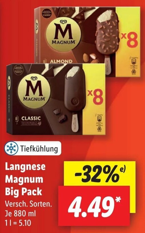 Langnese Magnum Big Pack 880 ml Angebot bei Lidl