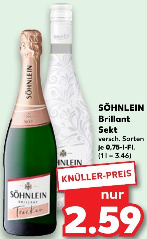 SÖHNLEIN Brillant Sekt 0,75 L-Fl. Angebot bei Kaufland
