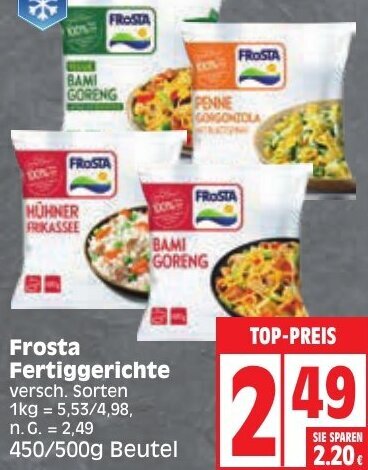 Frosta Fertiggerichte 450/500g Beutel Angebot bei Edeka