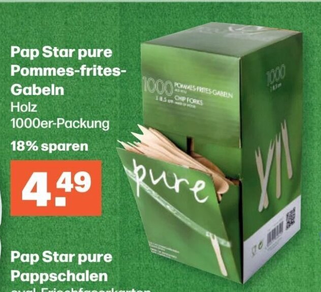 Pap Star pure Pommes-frites-Gabeln Holz 1000er-Packung Angebot bei ...