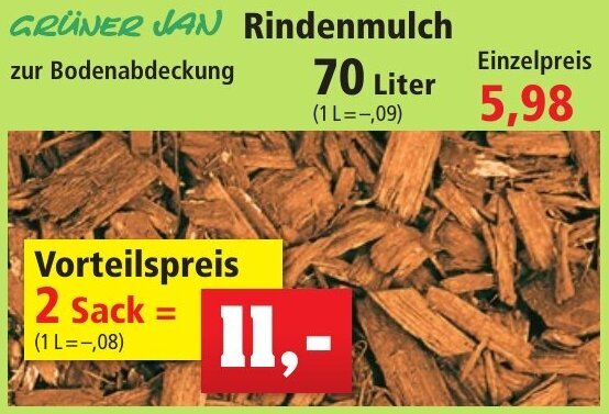 Gruner Jan Rindenmulch 70 Liter