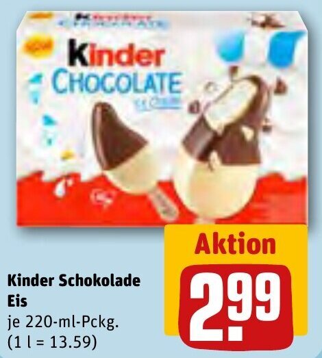 Kinder Schokolade Eis 220 ml Pckg. Angebot bei REWE