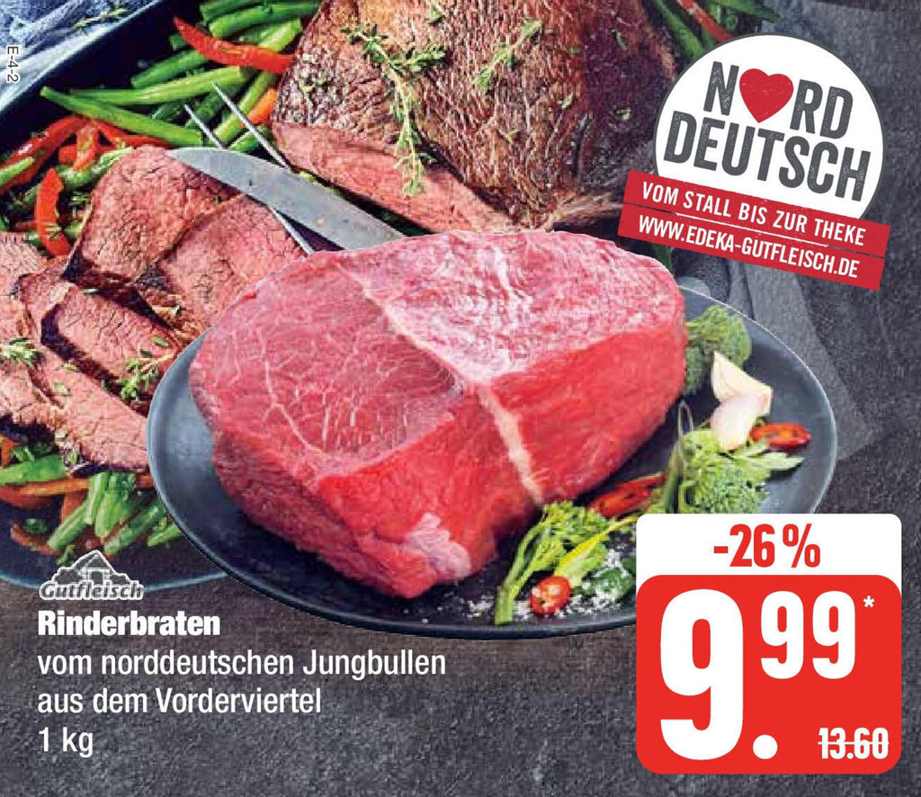 Gutfleisch Rinderbraten 1 kg Angebot bei Edeka