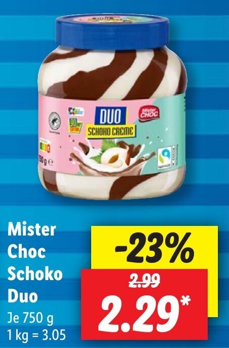 Mister Choc Schoko Duo 750 g Angebot bei Lidl