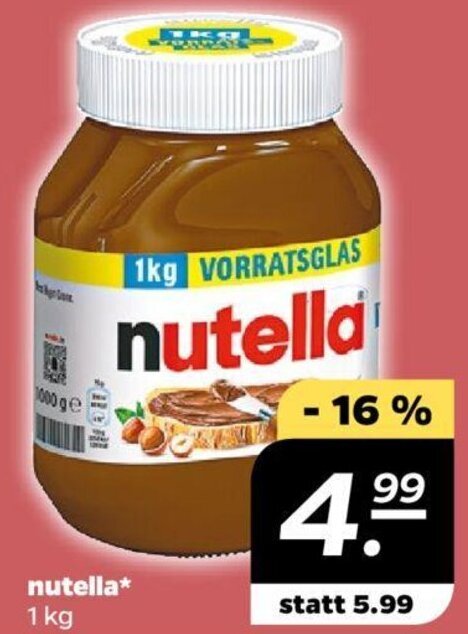 Nutella 1 kg Angebot bei NETTO