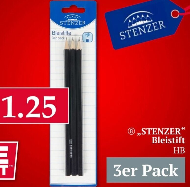 ,,STENZER" Bleistift HB 3er Pack Angebot bei Woolworth