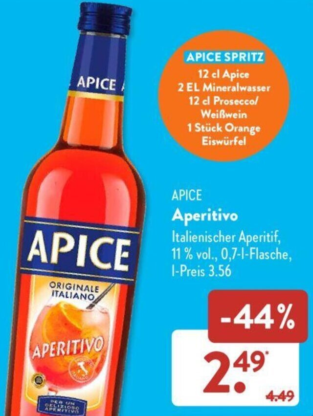 APICE Aperitivo 0,7 L Flasche Angebot bei Aldi Süd