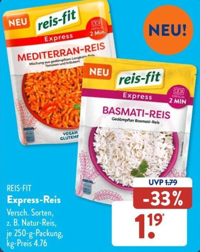 REIS-FIT Express-Reis 250-g-Packung Angebot bei Aldi Süd
