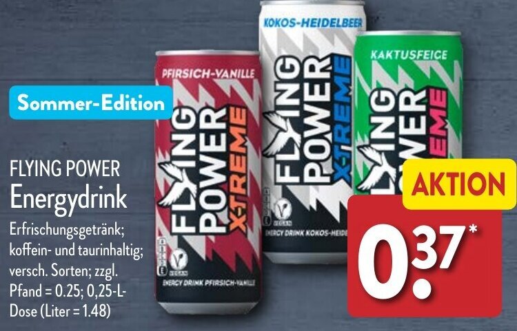 FLYING POWER Energydrink 0,25 L Dose Angebot bei Aldi Nord