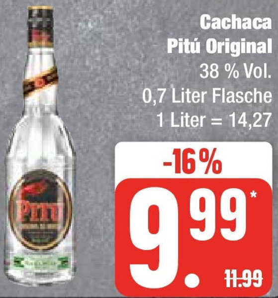 Cachaca Pitú Original 0,7 Liter Flasche Angebot bei Edeka