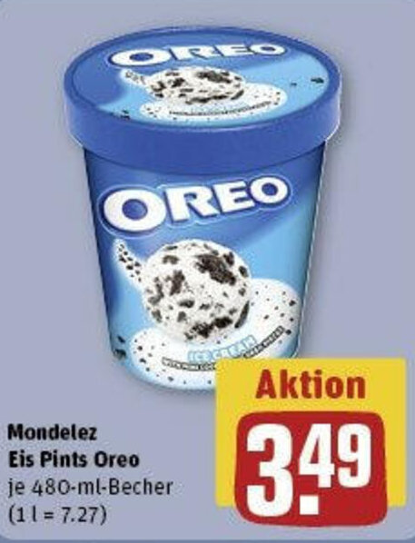 Mondelez Eis Pints Oreo 480-ml-Becher Angebot bei REWE