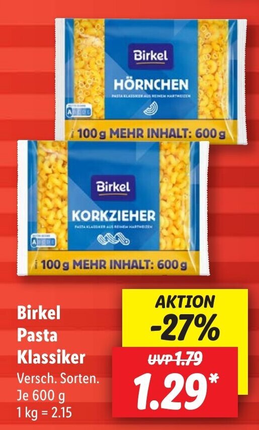 Birkel Pasta Klassiker 600 g Angebot bei Lidl