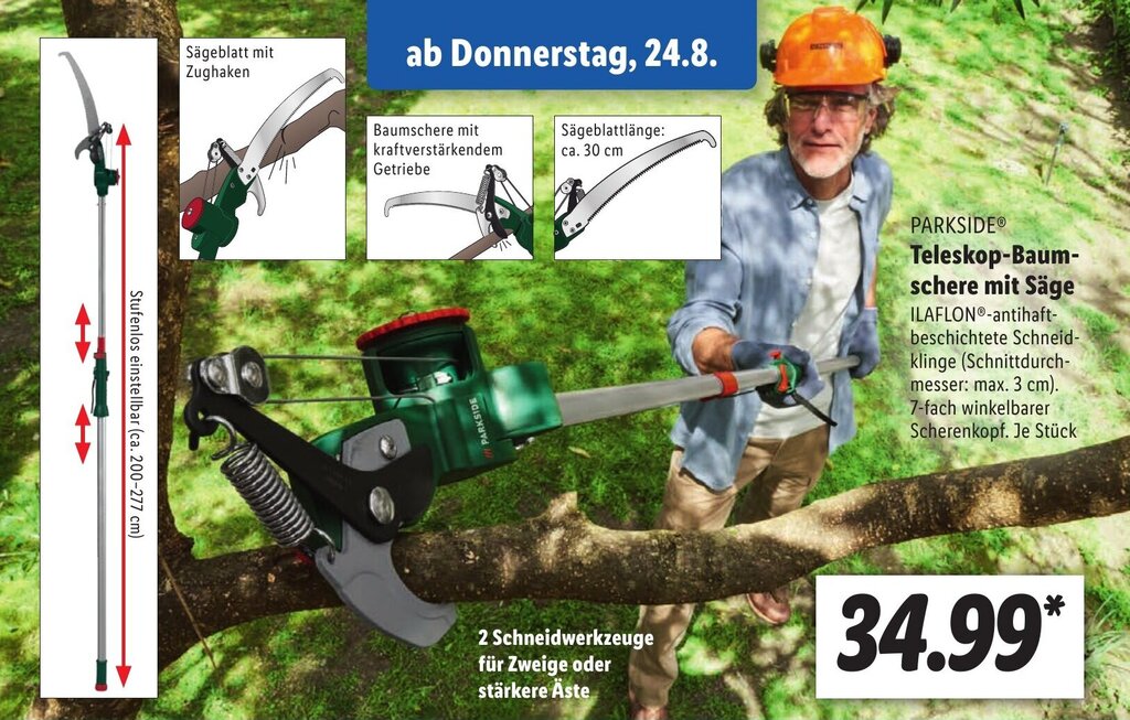 PARKSIDEⓇ Teleskop-Baumschere mit Säge Angebot bei Lidl