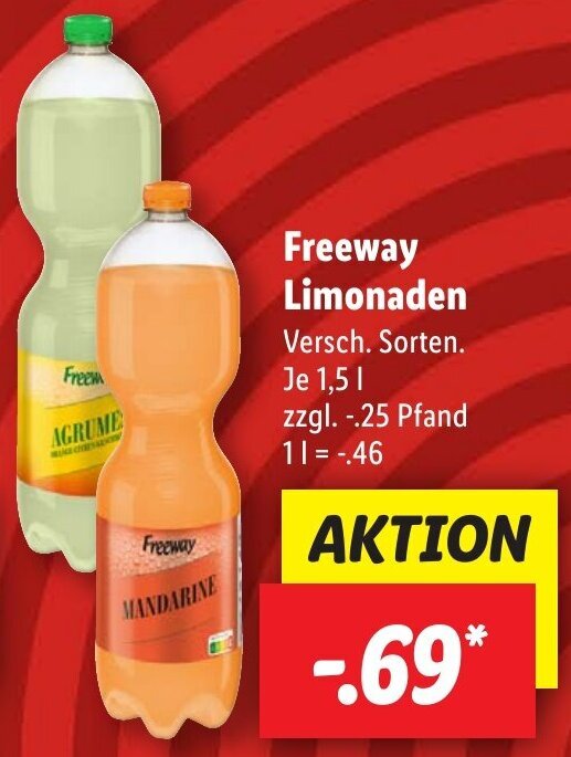 Freeway Limonaden 1,5 L Angebot bei Lidl
