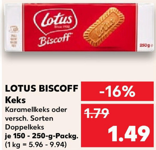 LOTUS BISCOFF Keks 150-250 g Packg. Angebot bei Kaufland