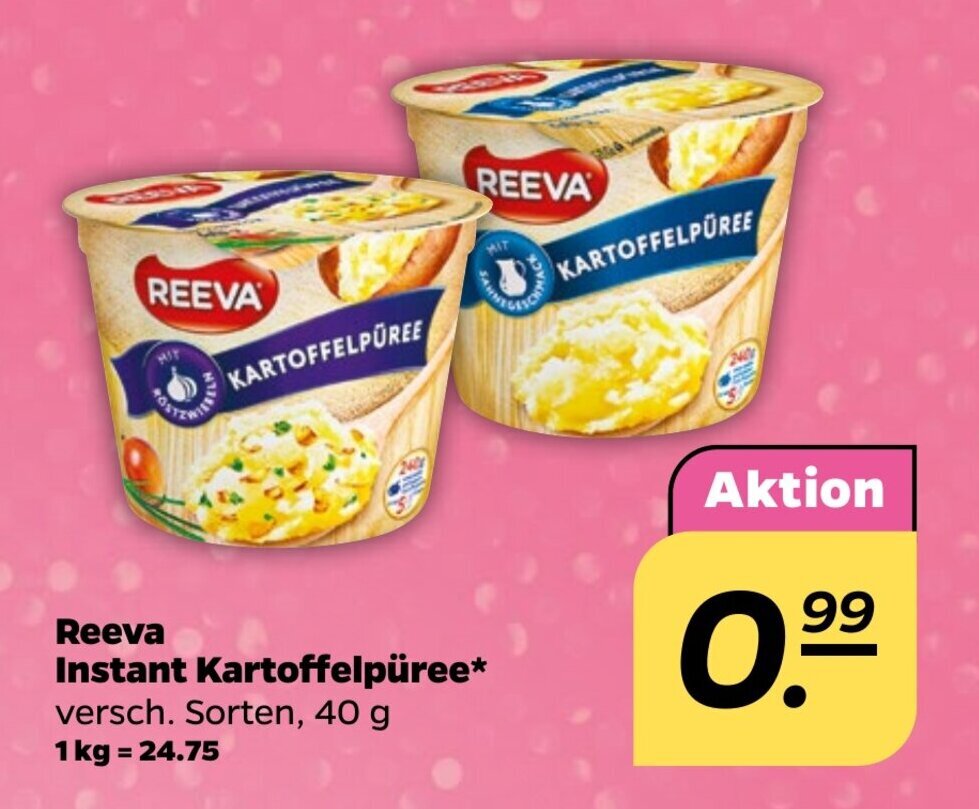 Reeva Instant Kartoffelpüree* 40 g Angebot bei NETTO