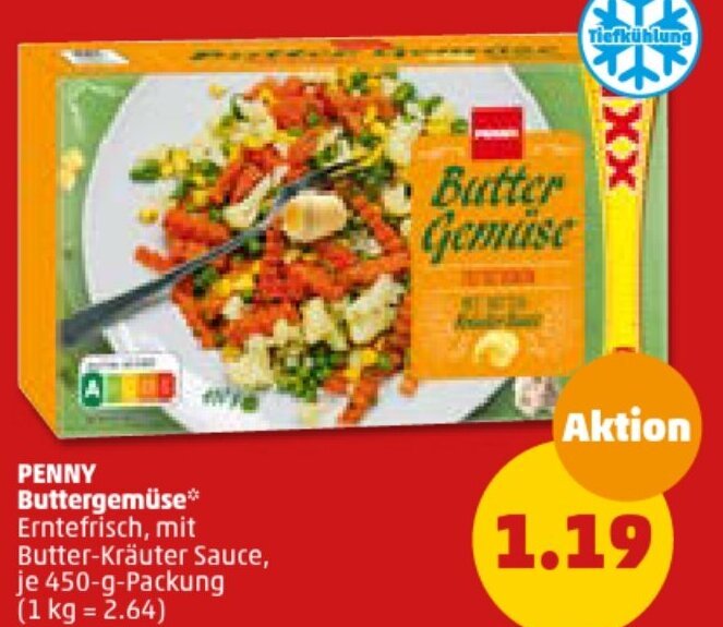 PENNY Buttergemüse 450-g-Packung Angebot bei PENNY