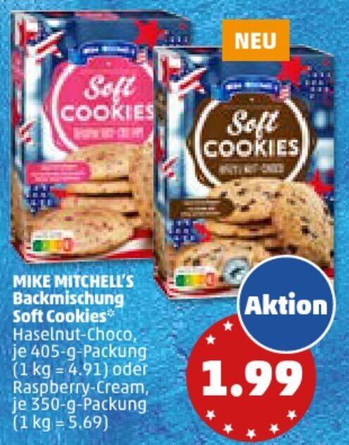 MIKE MITCHELL'S Backmischung Soft Cookies 405/350 g Packung Angebot bei ...