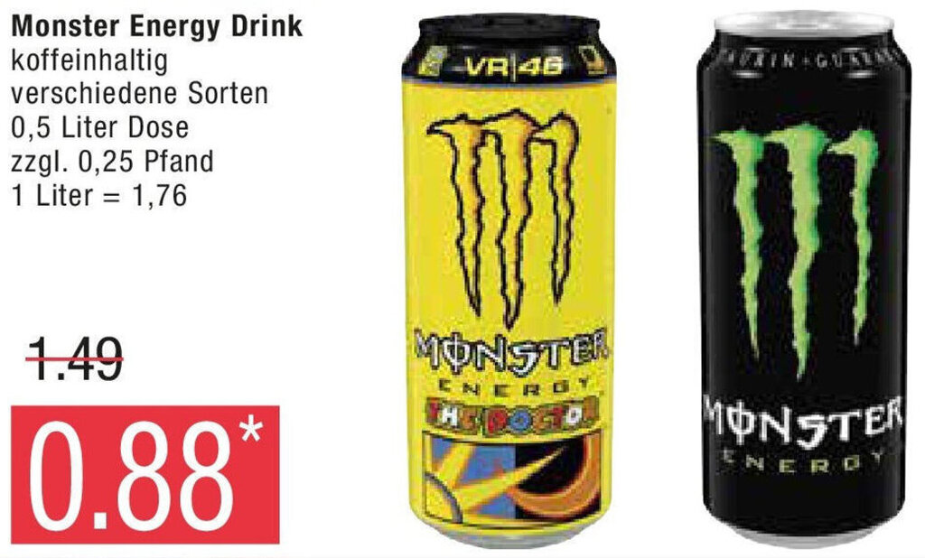 Monster Energy Drink 0,5 Liter Dose Angebot bei Marktkauf