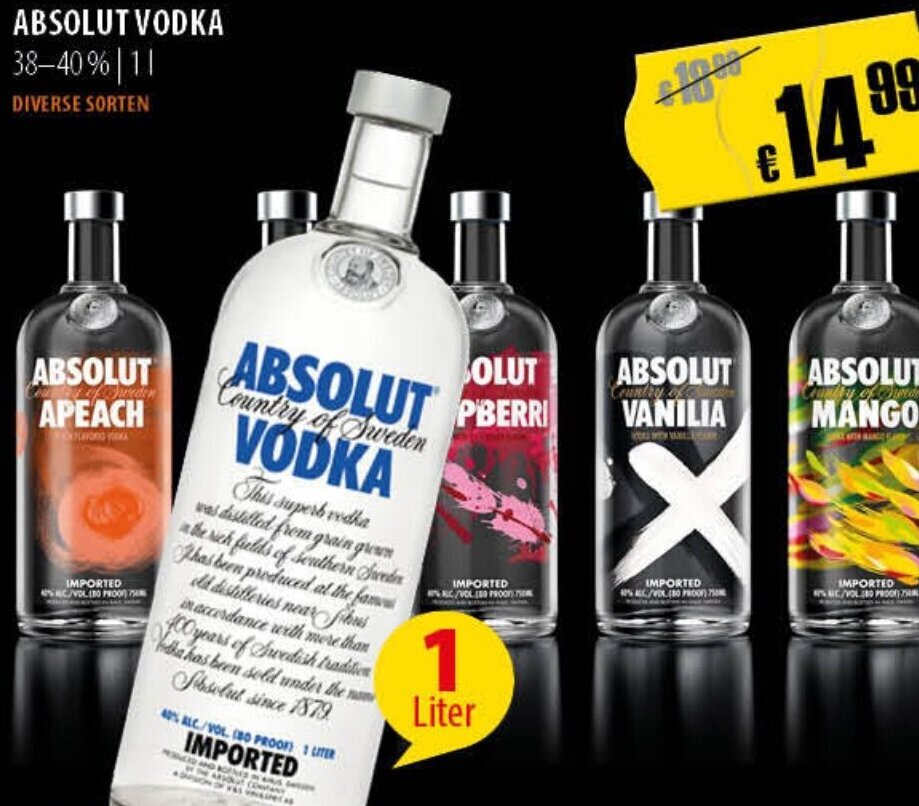 ABSOLUT VODKA 1 Liter Angebot bei FreeOneShop