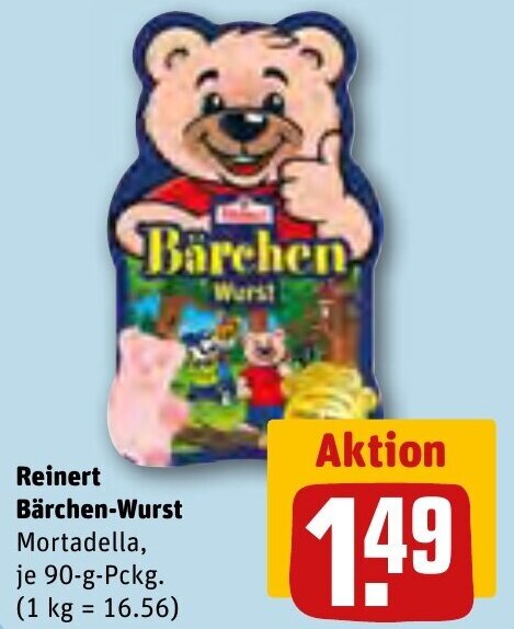 Reinert Bärchen-Wurst 90 g Pckg. Angebot bei REWE
