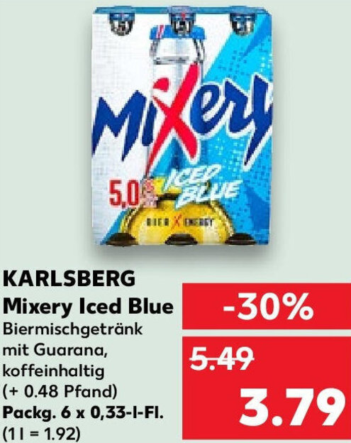 KARLSBERG Mixery Iced Blue Packg. 6x0,33 L-Fl. Angebot bei Kaufland