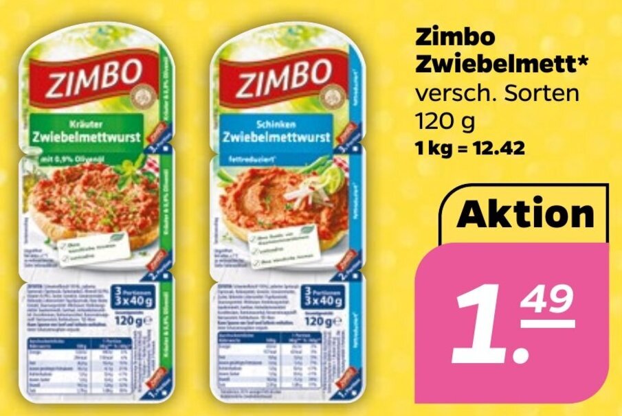 Zimbo zwiebelmett sb-verpackt 120 g angebot bei edeka