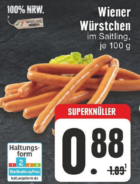 Wiener Würstchen 100 g Angebot bei Edeka