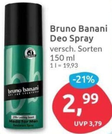 Bruno Banani Deo Spray 150 ml Angebot bei Budni