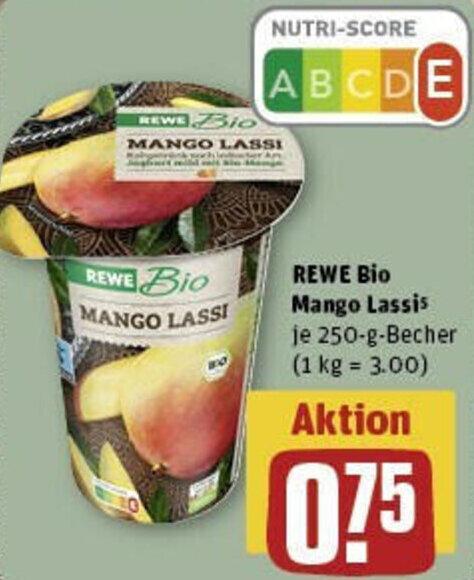 REWE Bio Mango Lassis 250-g-Becher Angebot bei REWE